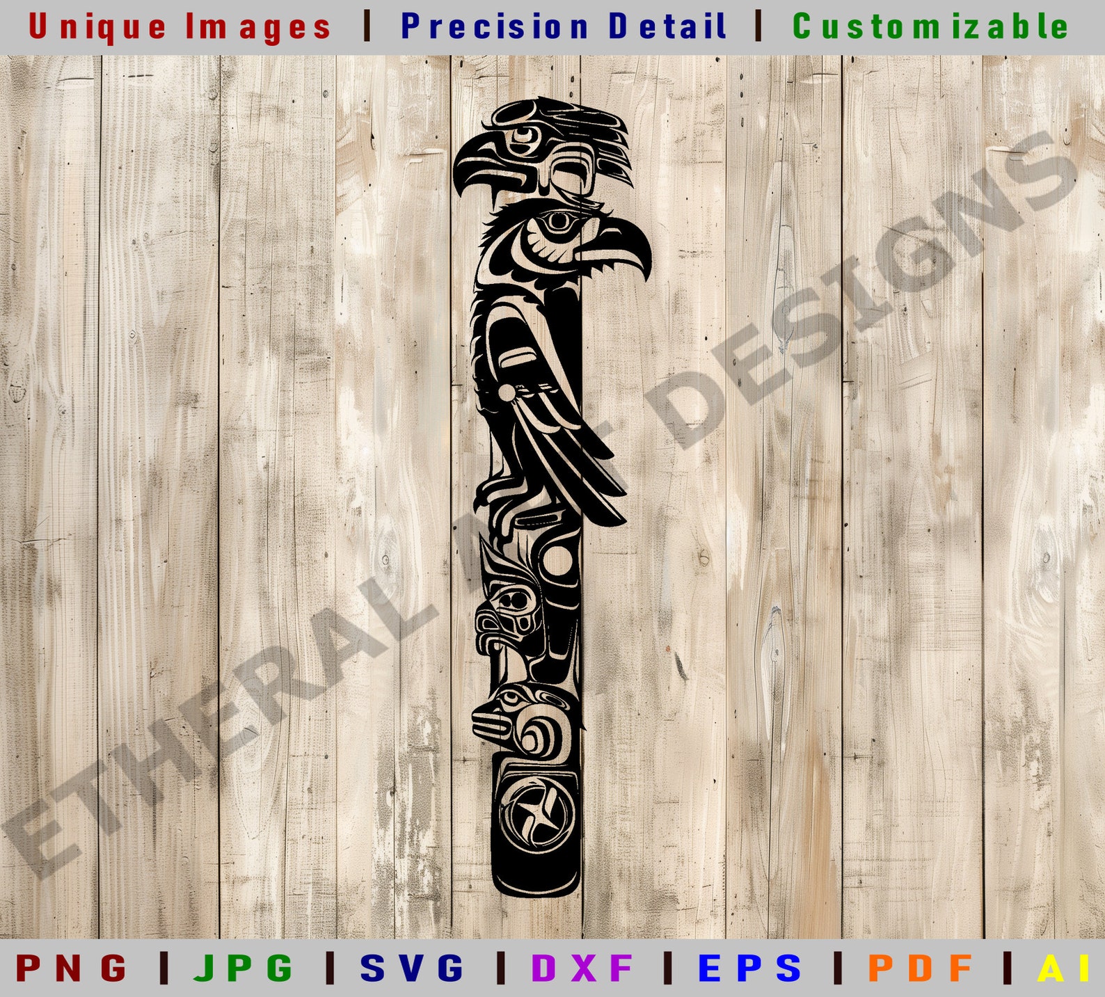 Totem SVG, Haida Totem SVG, Totem Art, Cut File for Cricut, CNC, Vinyl ...