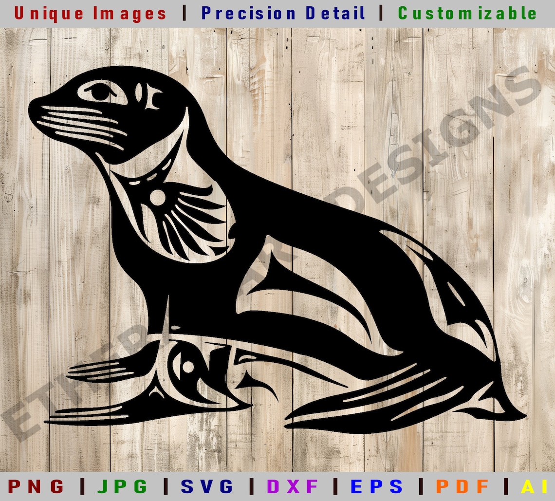 Inuit Seal Art SVG | Alaskan Native Vector Clipart (digital Files) - Etsy