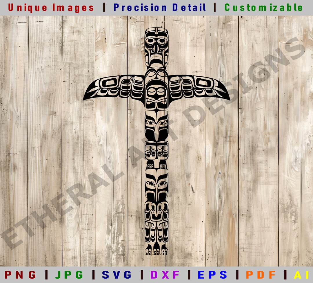 Totem SVG, Haida Totem SVG, Totem Art, Cut File for Cricut, CNC, Vinyl ...