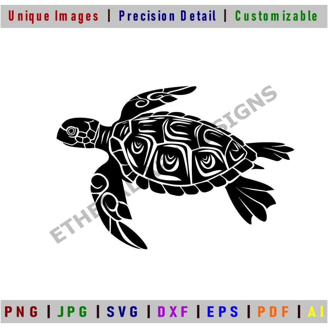 Turtle SVG Turtle DXF Inuit Art Alaskan Native Art Cricut Cut File ...