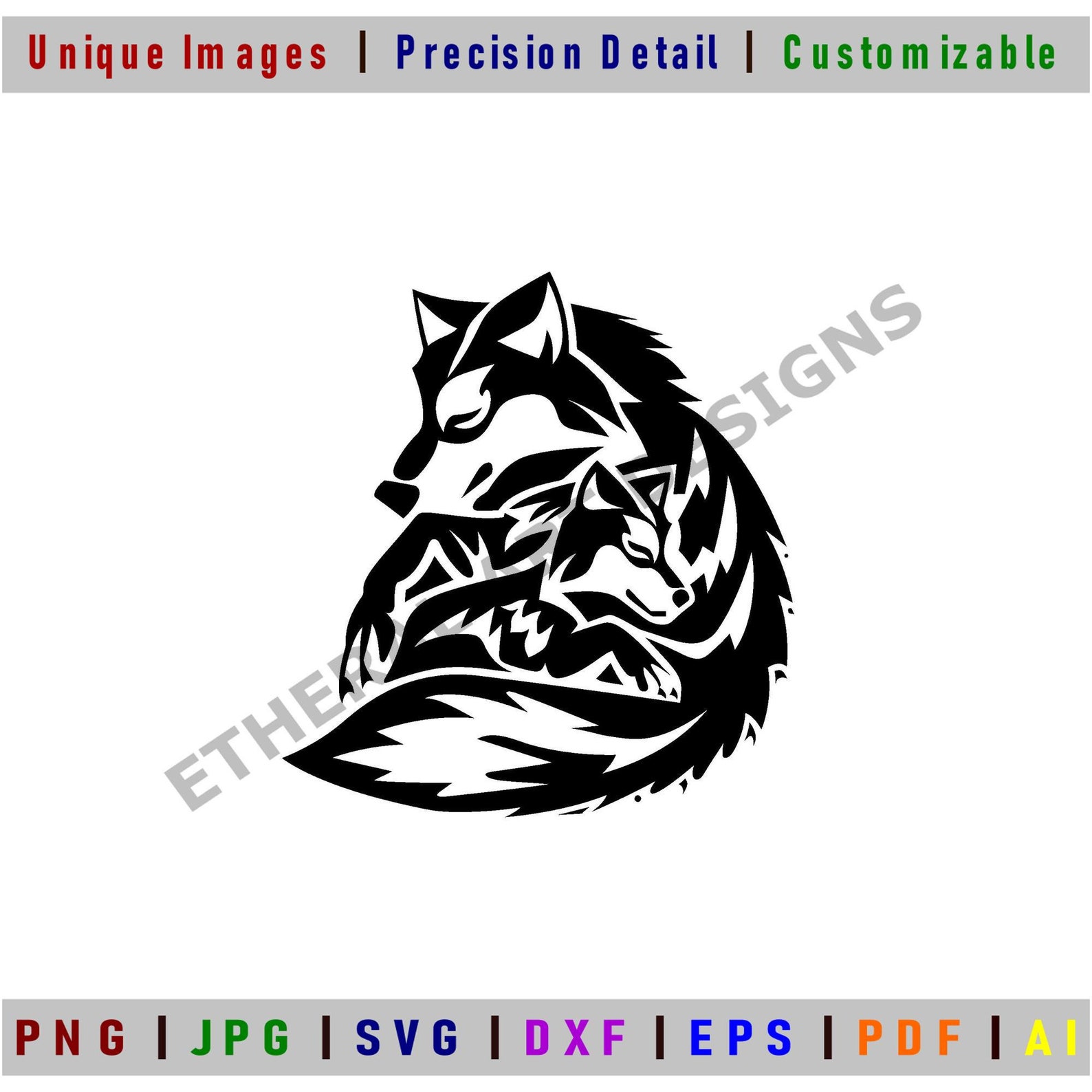 Baby Wolf SVG Baby Wolf DXF Inuit Art Alaskan Native Art Cricut Cut ...
