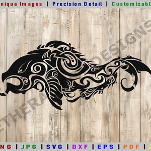 Mythical Taniwha SVG | Maori Native Art | Cricut Cut File | CNC DXF ...