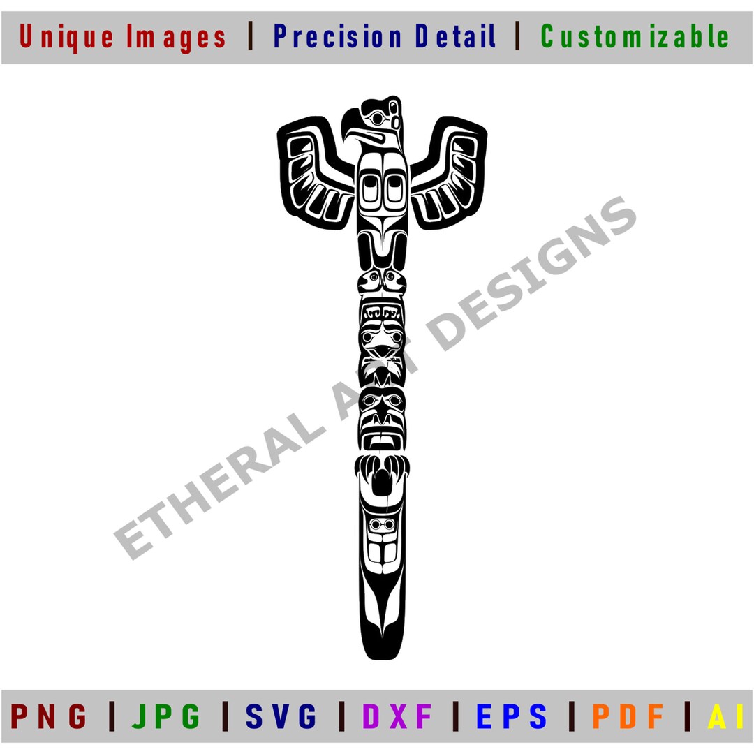 Totem SVG, Haida Totem SVG, Totem Art, Cut File for Cricut, CNC, Vinyl ...