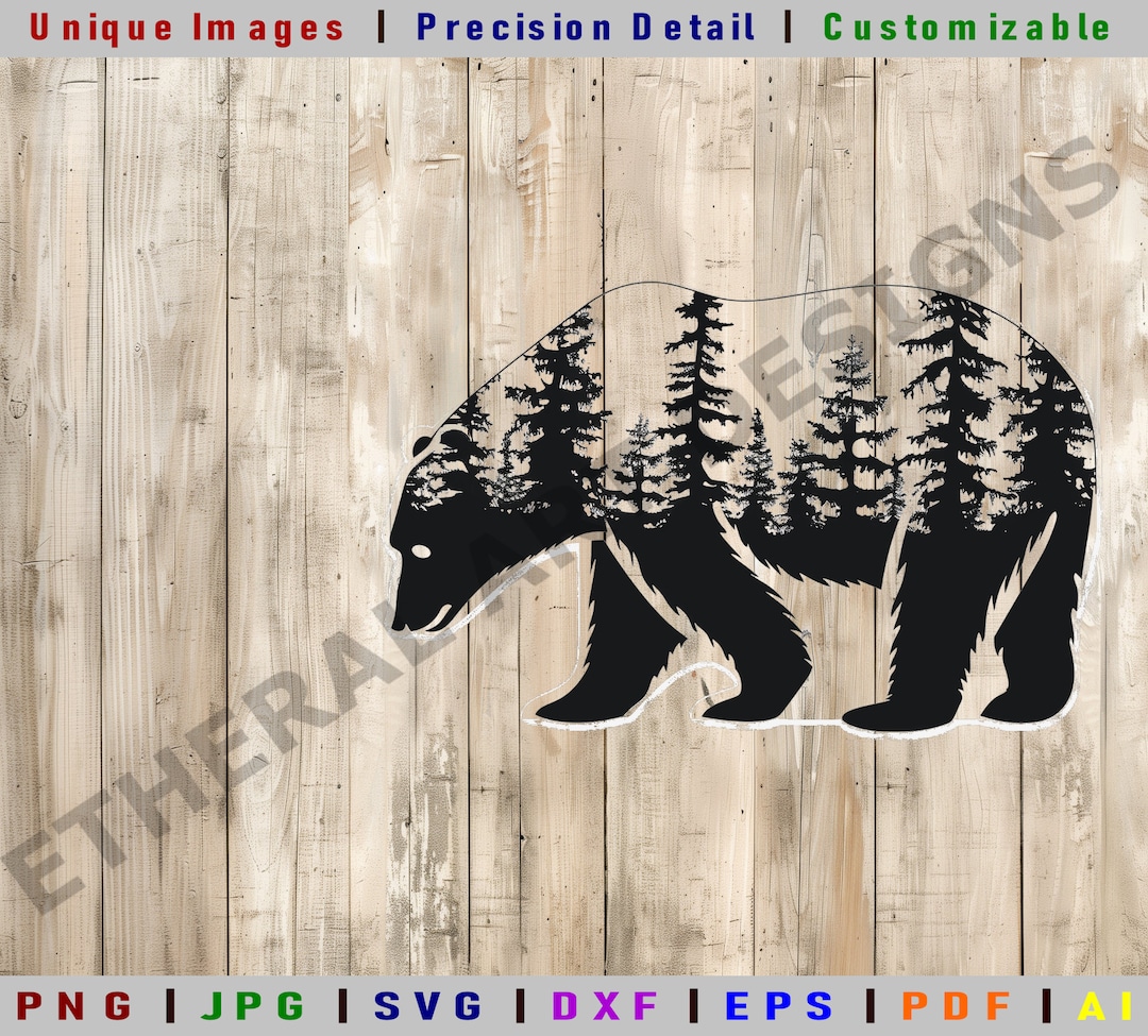 Fun Bear Art SVG Alaskan Canadian Native Art Cricut Cut File CNC DXF ...