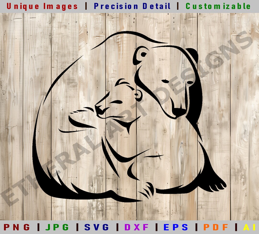 Polar Bear Cub SVG | Inuit Art, Alaskan Native Design (digital Clipart ...