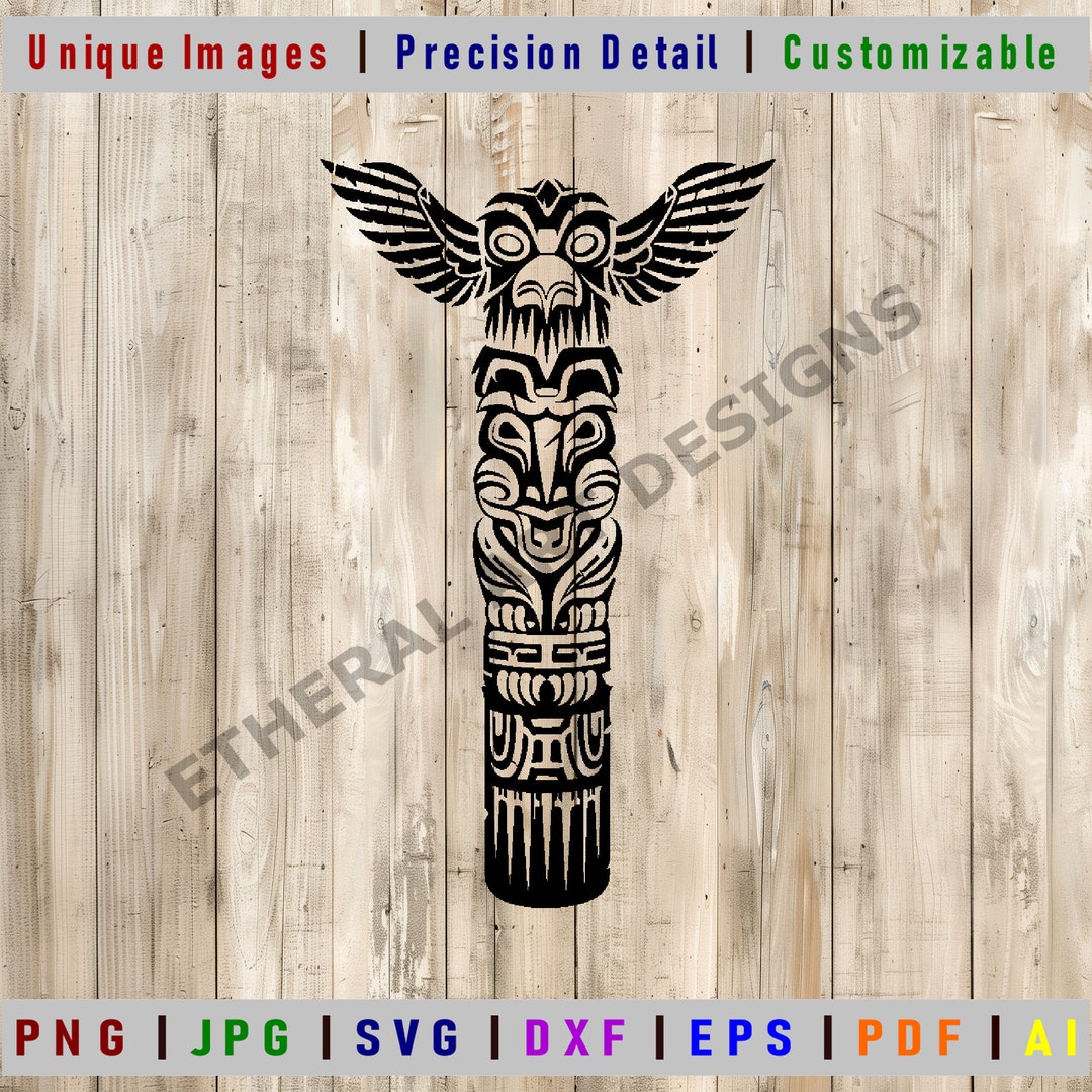 Totem SVG, Haida Totem SVG, Totem Art, Cut File for Cricut, CNC, Vinyl ...