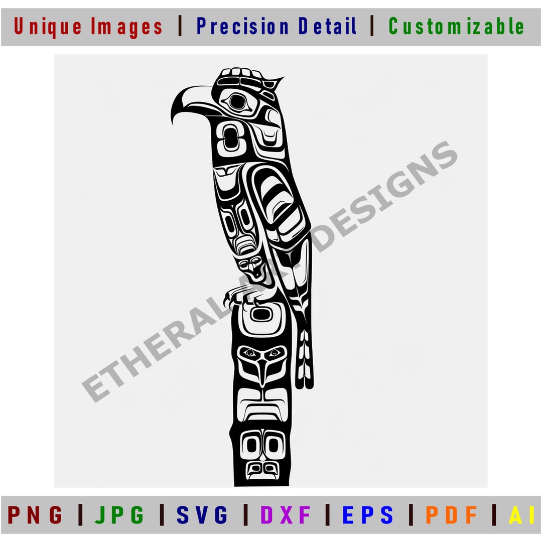 Totem SVG, Haida Totem SVG, Totem Art, Cut File for Cricut, CNC, Vinyl ...