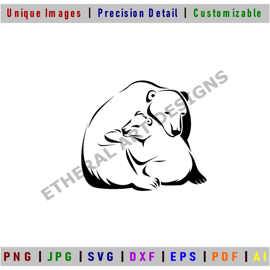Polar Bear Cub SVG Polar Bear Cub DXF Inuit Art Alaskan Native Art ...