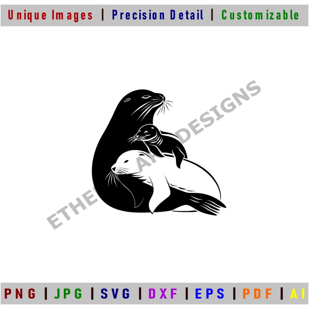 Seal SVG Seals DXF Inuit Art Alaskan Native Art Cricut Cut File Digital ...