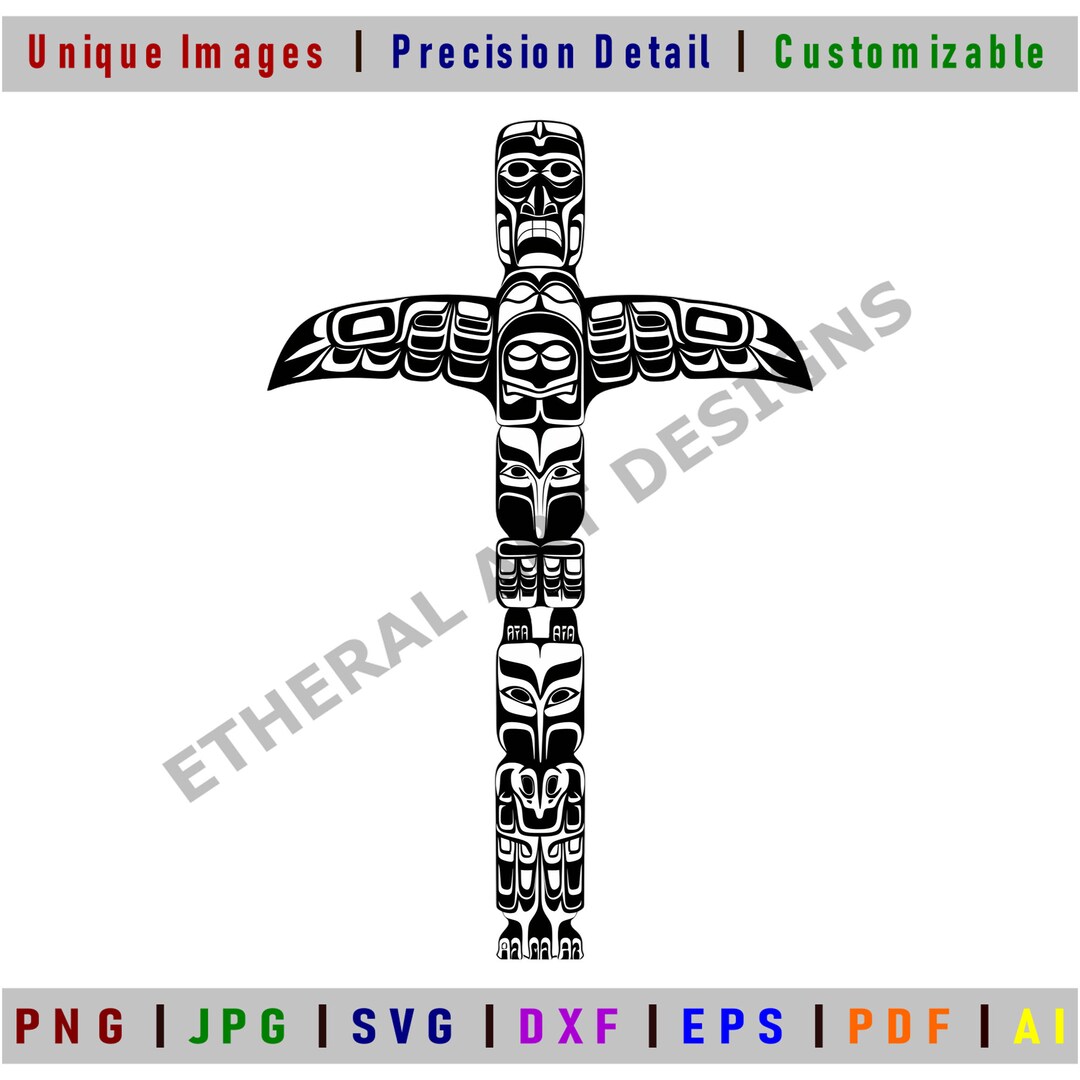 Totem SVG, Haida Totem SVG, Totem Art, Cut File for Cricut, CNC, Vinyl ...