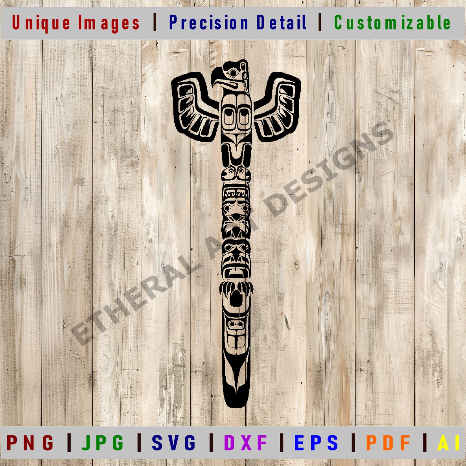 Totem SVG, Haida Totem SVG, Totem Art, Cut File for Cricut, CNC, Vinyl ...