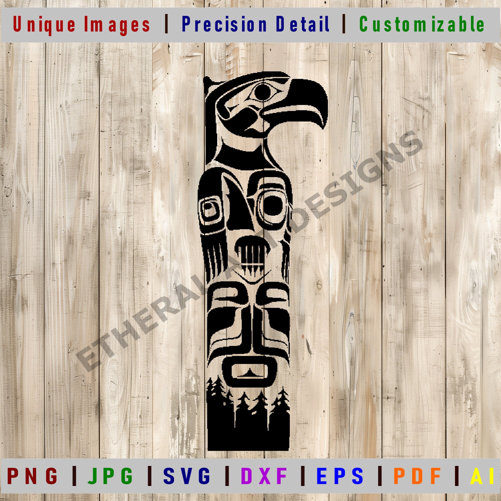 Totem SVG, Haida Totem SVG, Totem Art, Cut File for Cricut, CNC, Vinyl ...