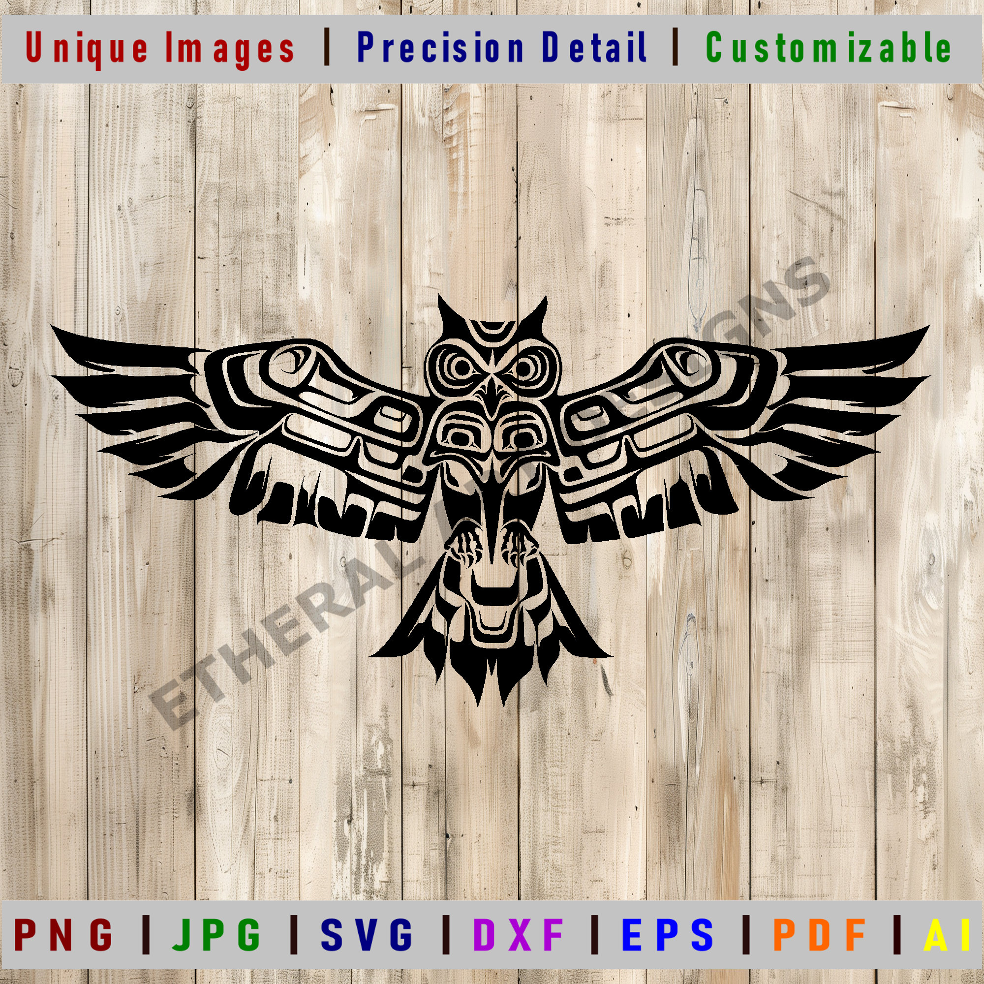 Owl SVG | Canadian Native Art, Alaskan Design (digital Files) - Etsy