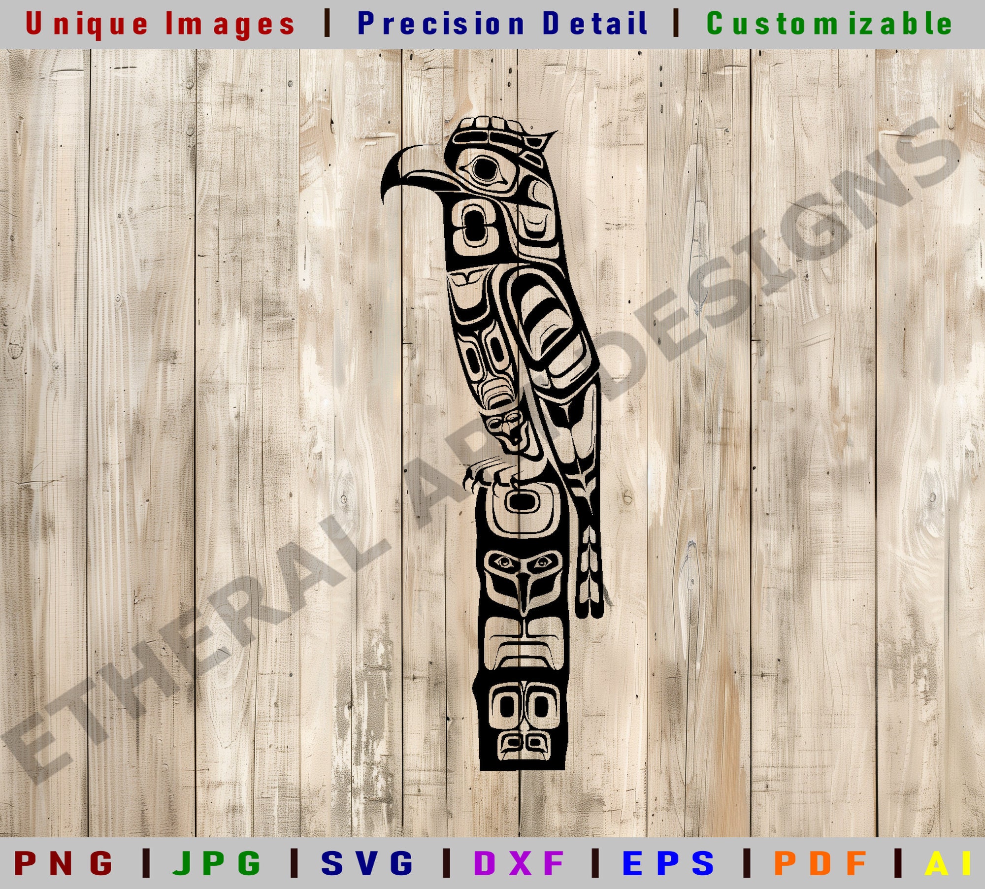 Totem SVG, Haida Totem SVG, Totem Art, Cut File for Cricut, CNC, Vinyl ...