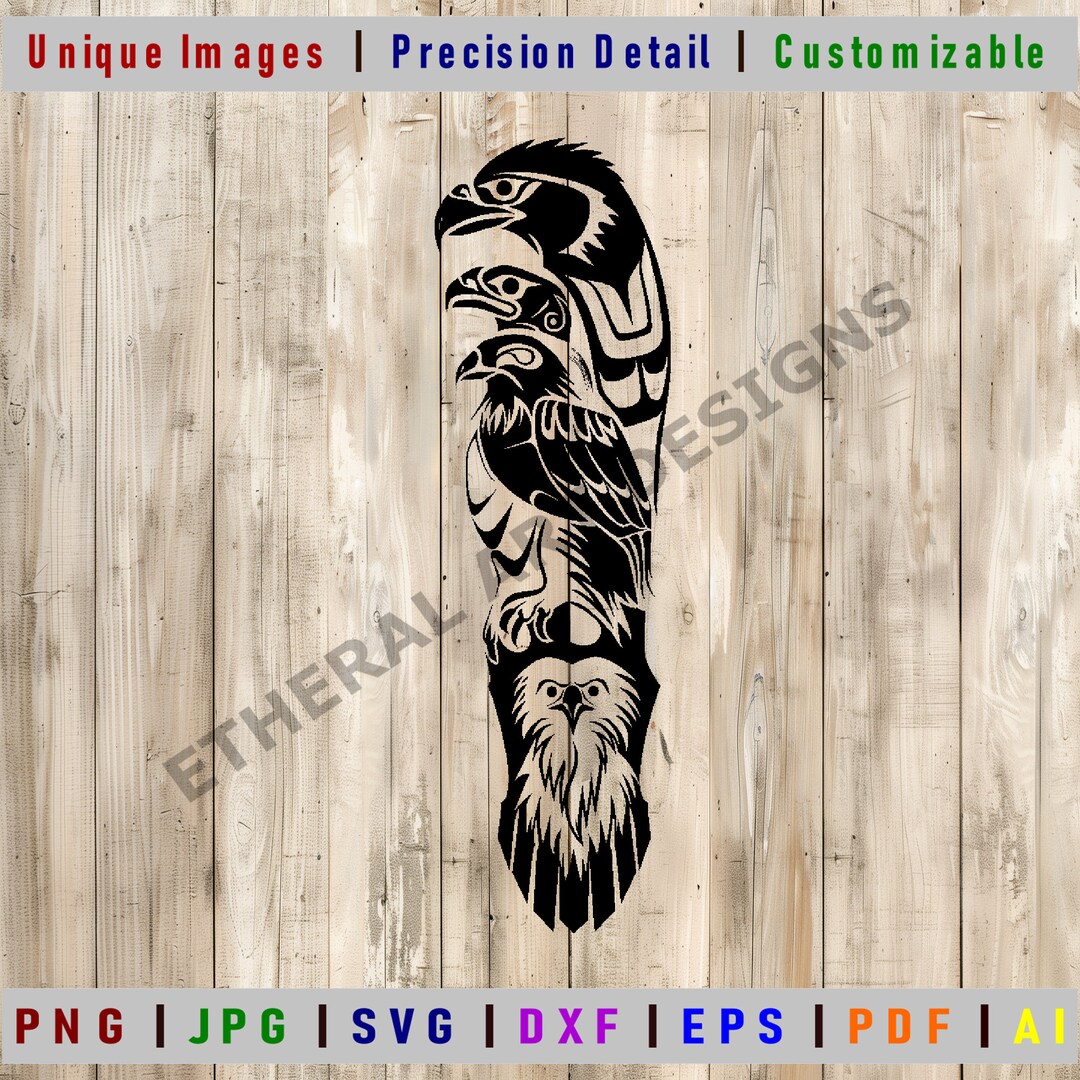 Totem SVG, Haida Totem SVG, Totem Art, Cut File for Cricut, CNC, Vinyl ...