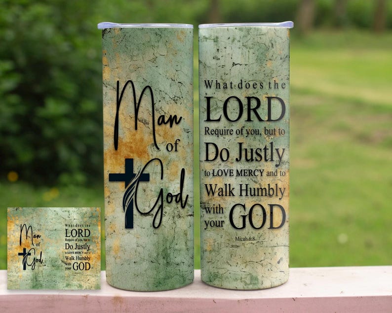Man of God Bible Verse 20 Oz Skinny Tumbler Wrap, Christian Man Wrap ...