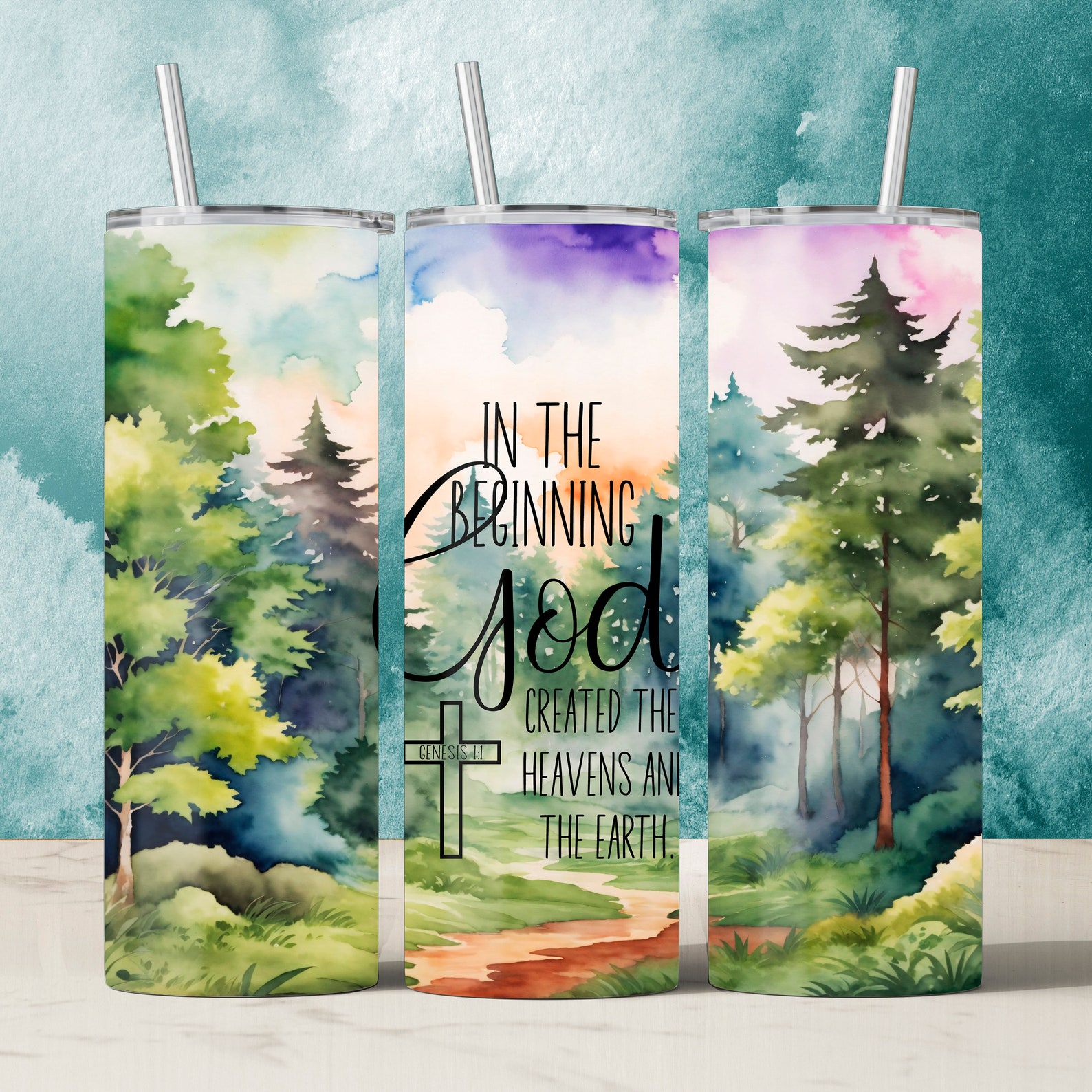 Christian Bible Verse Tumbler Wrap, 20oz Skinny Tumbler Sublimation ...