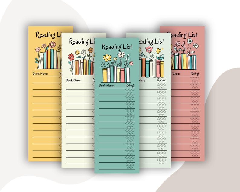 Printable Book Tracker Bookmark | Reading List Printable | Book Log ...