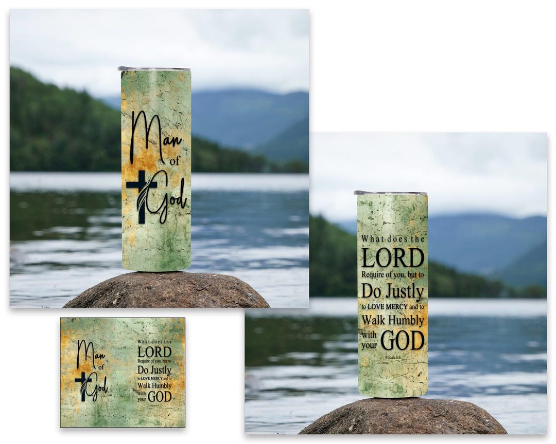 Man of God Bible Verse 20 Oz Skinny Tumbler Wrap, Christian Man Wrap ...
