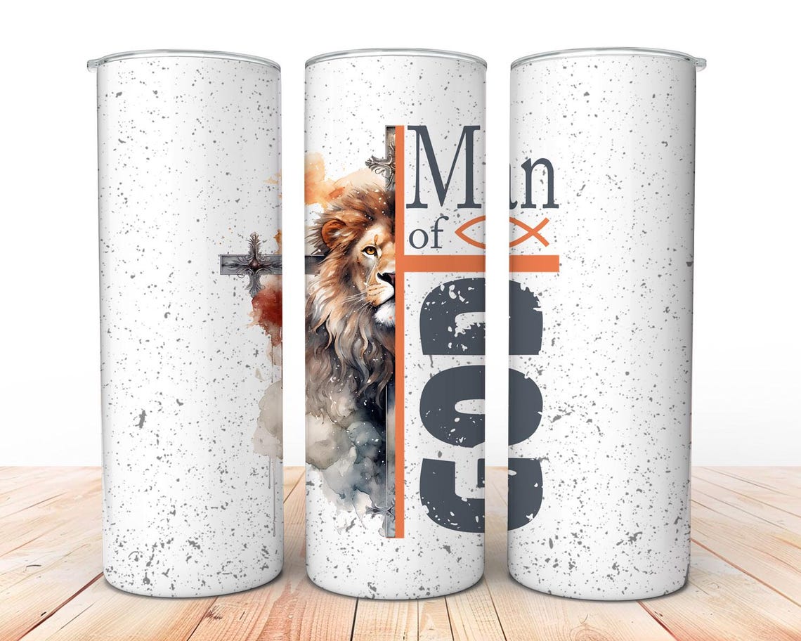 Man of God 20 Oz Skinny Tumbler Wrap, Digital Download, Sublimation Png ...