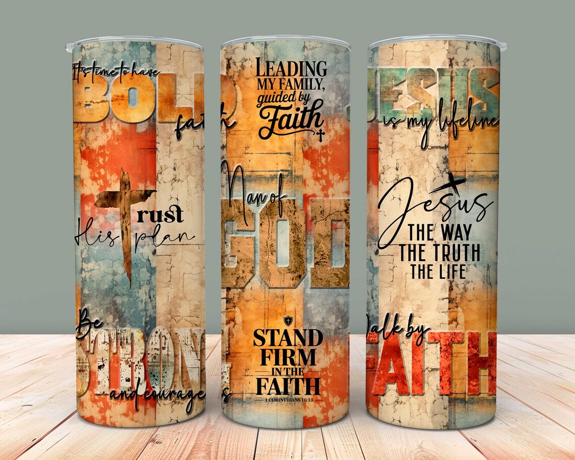 Christian Man 20 Oz Skinny Tumbler Wrap, Man of God, Digital Download ...