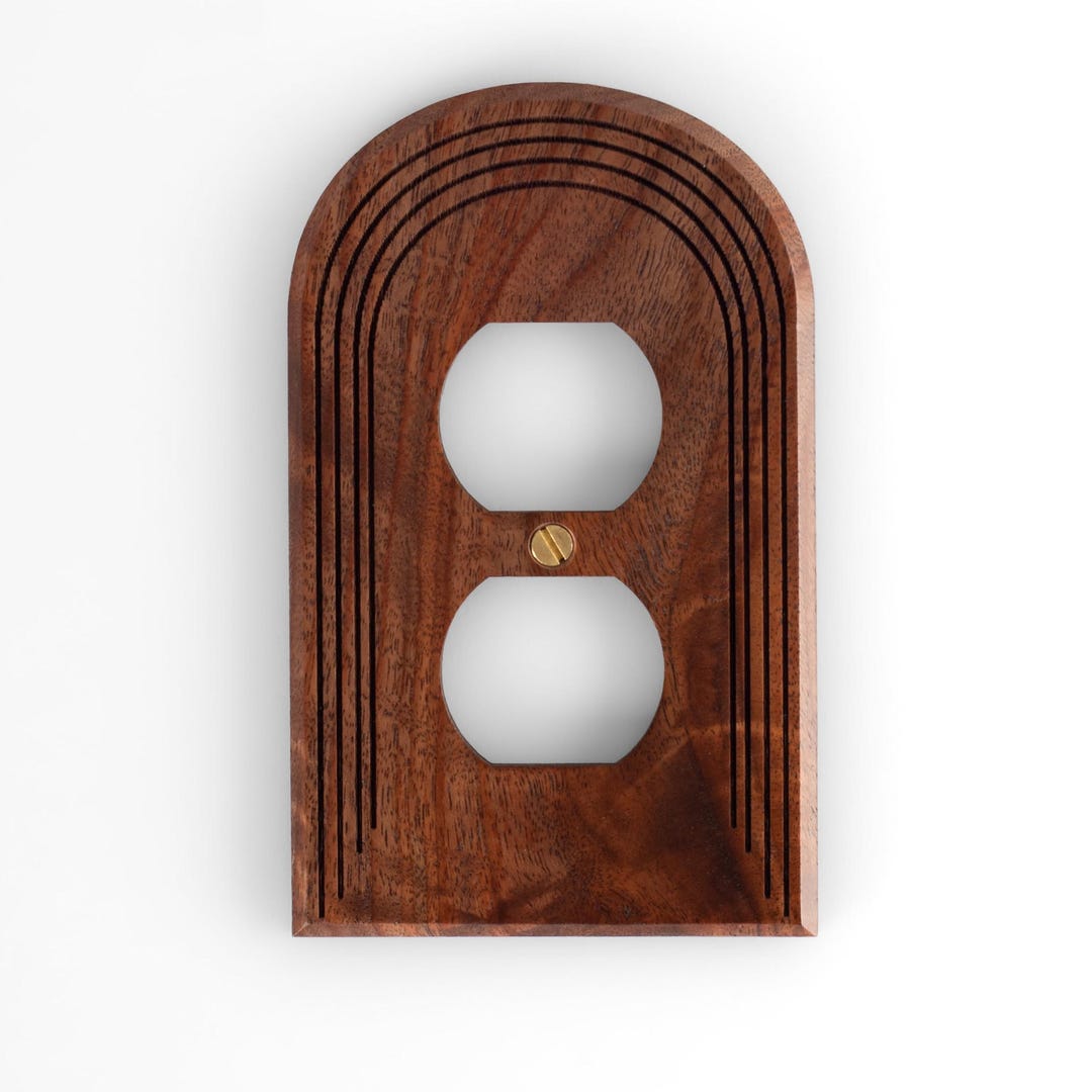 Single Arch Wood Light Switch Plate Cover for Single Gang Outlet Switch ...
