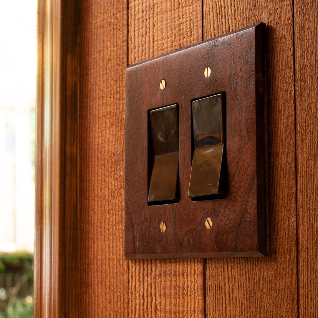 Walnut Light Switch and Wall Outlet Covers for Organic Midcentury ...