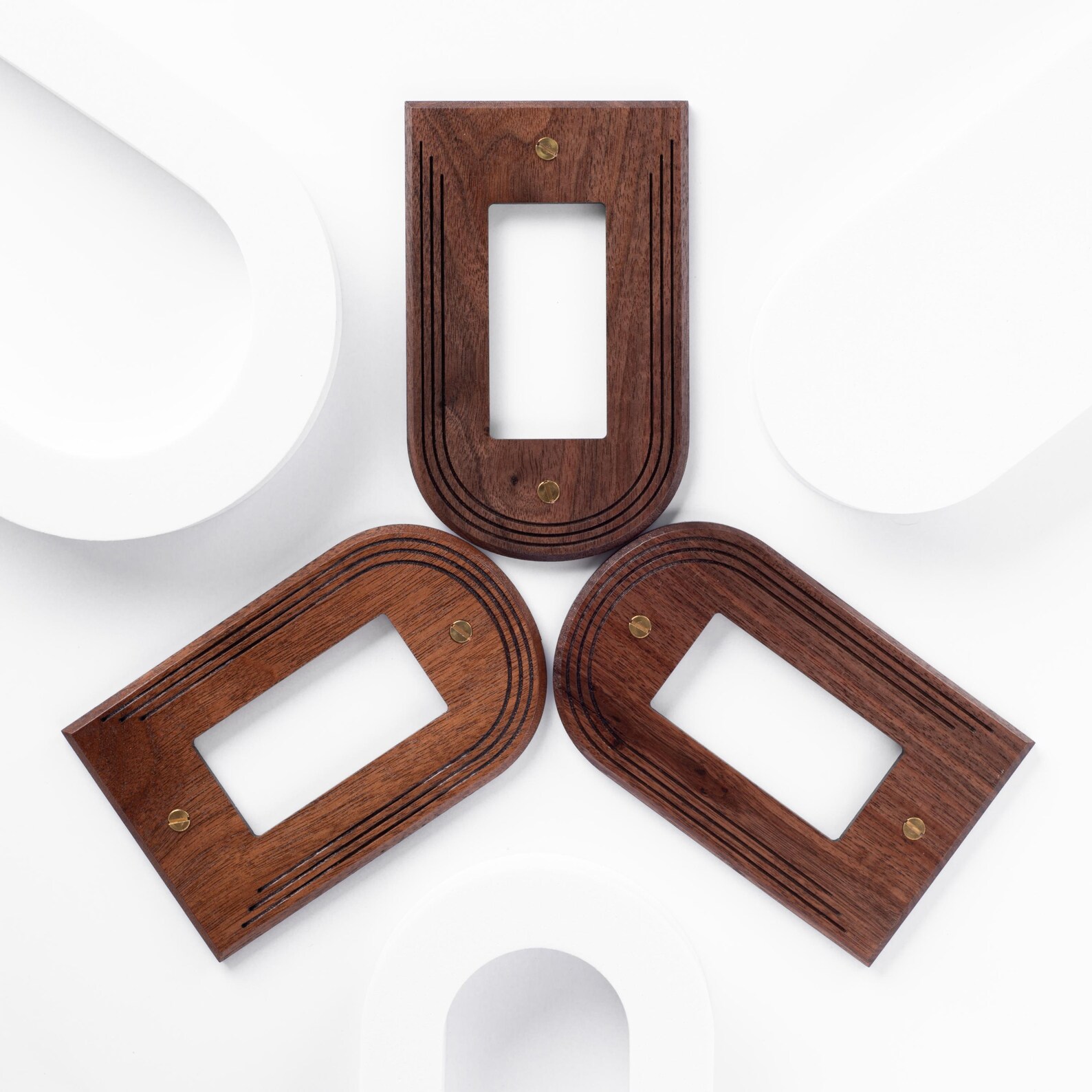 3 Pack Arch Wood Light Switch Plate Cover for Single Gang Rocker Decora ...