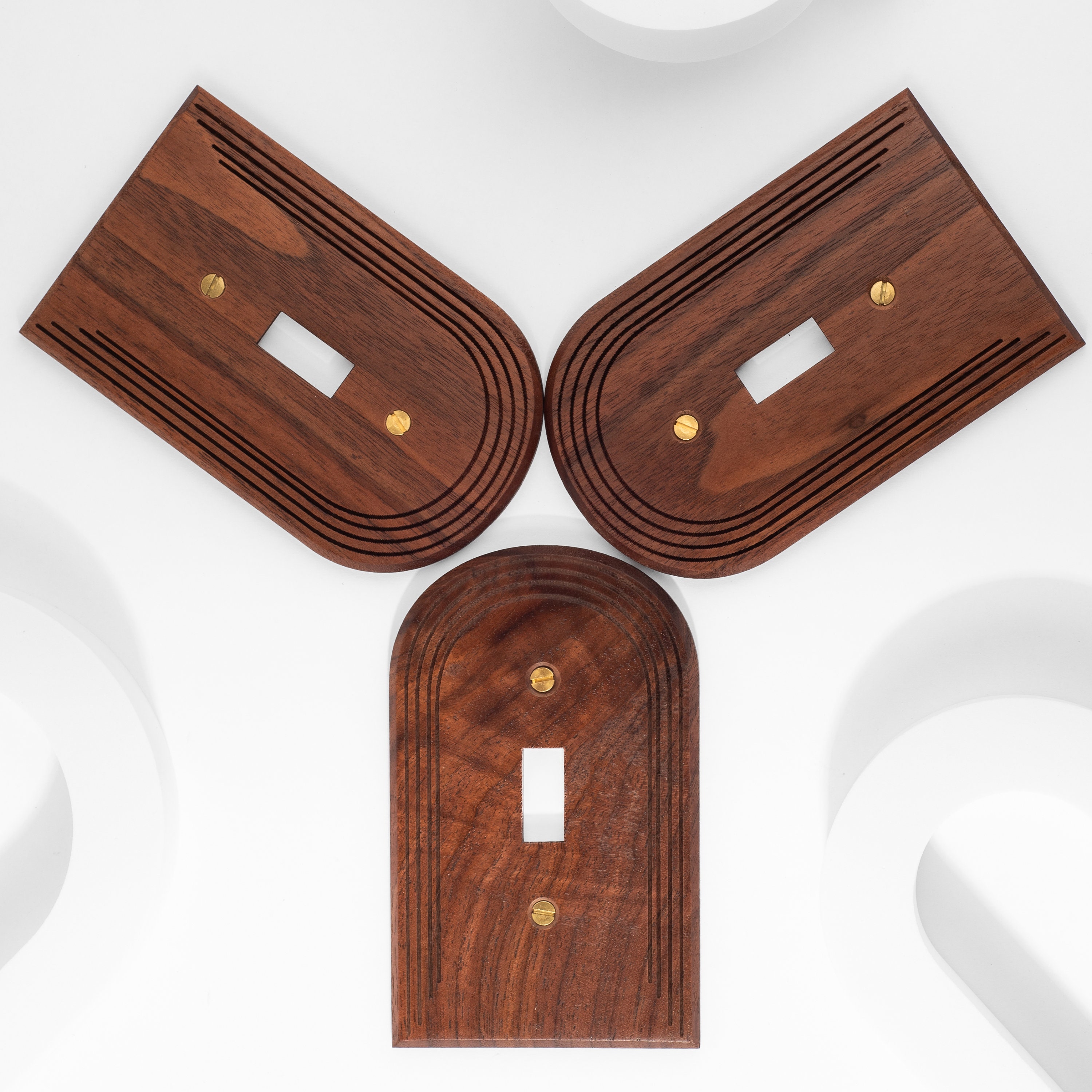 3 Pack Arch Wood Light Switch Plate Cover for Single Gang Toggle Switch ...