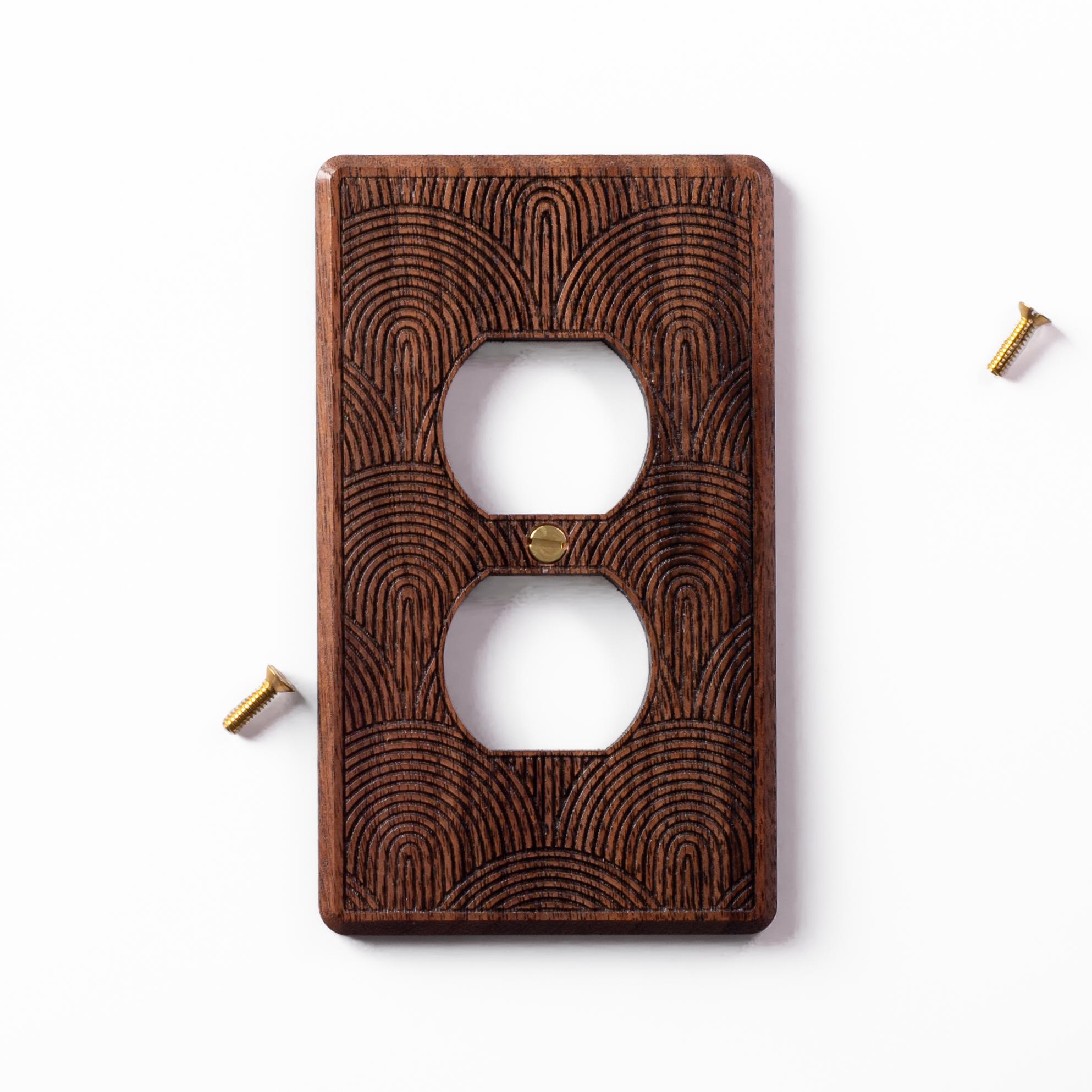 Customizable Boho Walnut Wood Light Switch Plate Cover and Wood ...