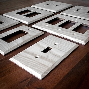 Customizable Ash Wood Light Switch and Wooden Outlet Covers for Modern ...