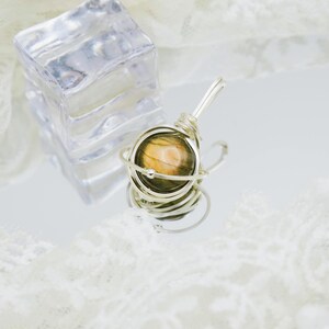 Gold Labradorite Saturn Planet Orb Necklace, Natural Labradorite Wire ...