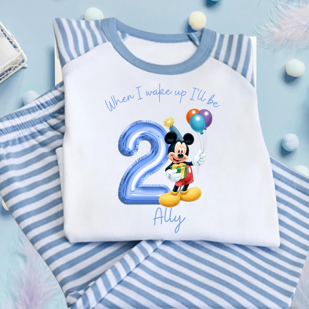 When I Wake up Birthday Pjs | When I Wake up Mickey Pj's | Personalised ...