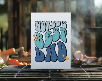 World's Best Dad, Greeting Card, Father's Day Greeting Card, Dad's ...