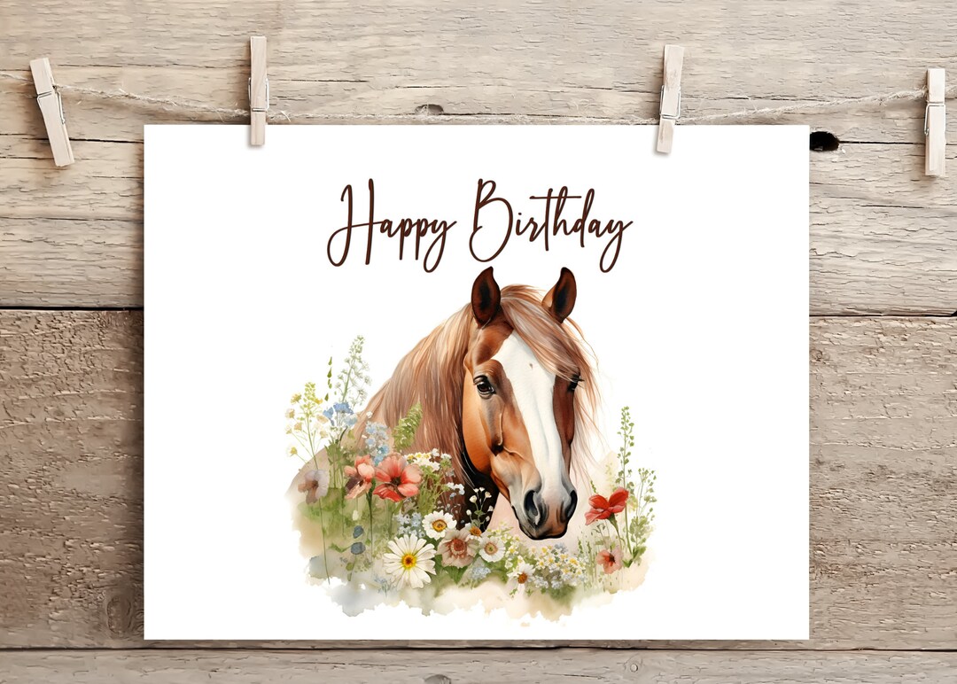 Horse Birthday Card Printable - Etsy