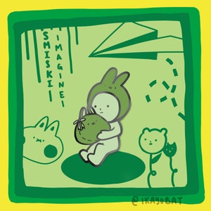 PREORDER: Little Green Man Enamel Pin - GLOWS - Etsy