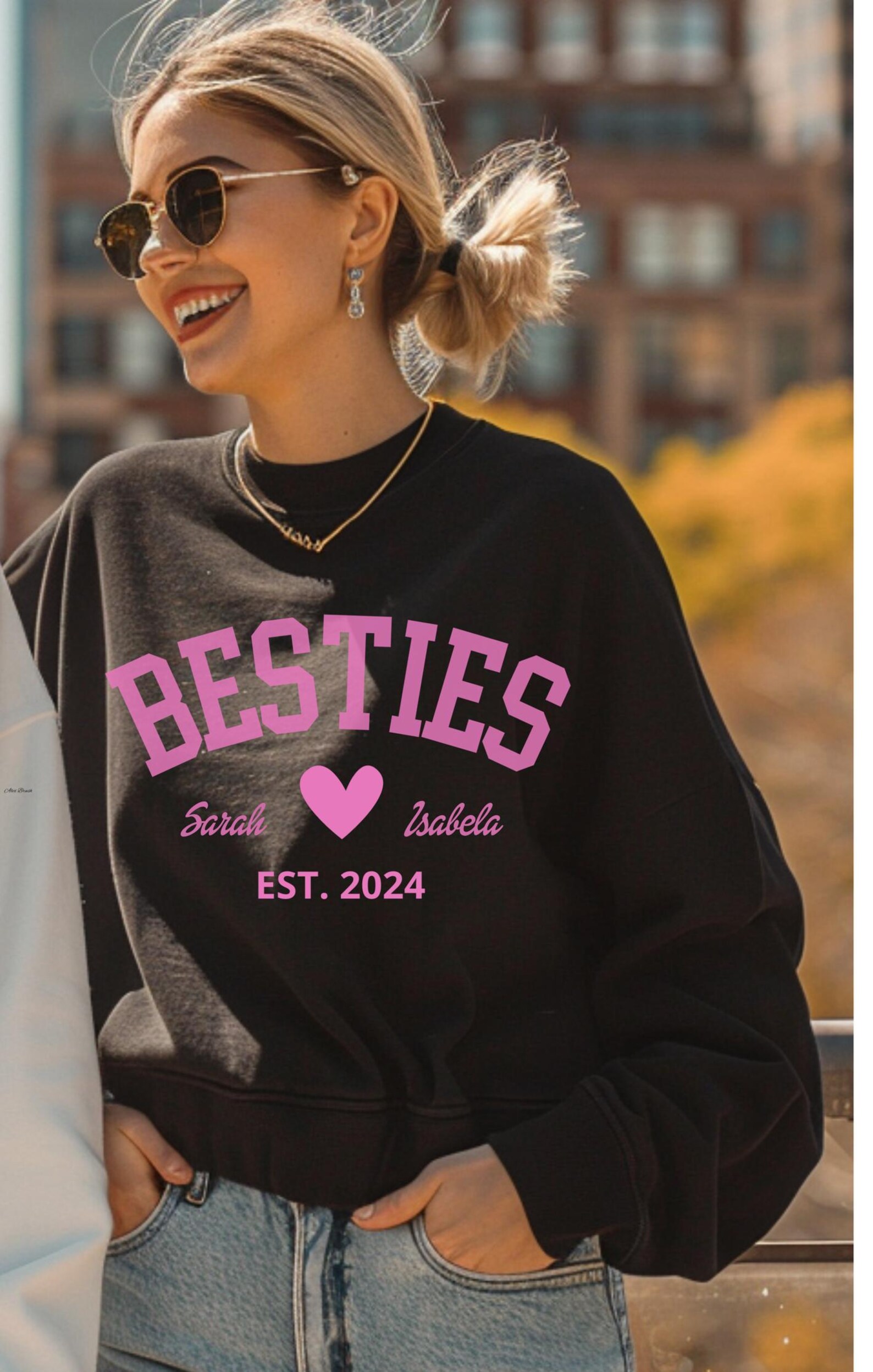 Custom Bestie Sweatshirt, Best Friends Sweatshirt, Eight Billion Hoodie ...