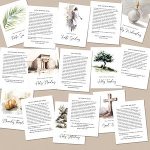 Holy Week Countdown | Bible Holy Week Study Cards | Christian Easter ...