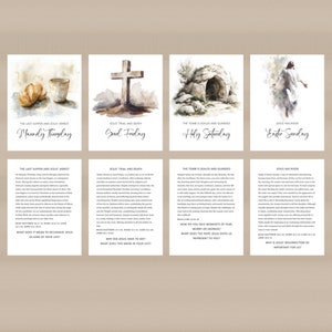 Holy Week Countdown Bible Holy Week Study Cards Christian Easter Advent ...