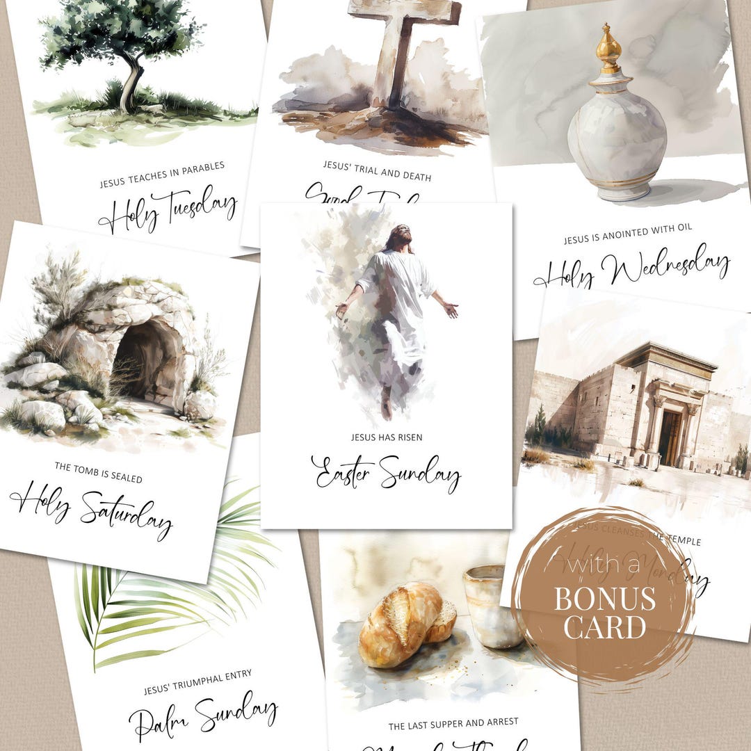 Holy Week Countdown | Bible Holy Week Study Cards | Christian Easter ...
