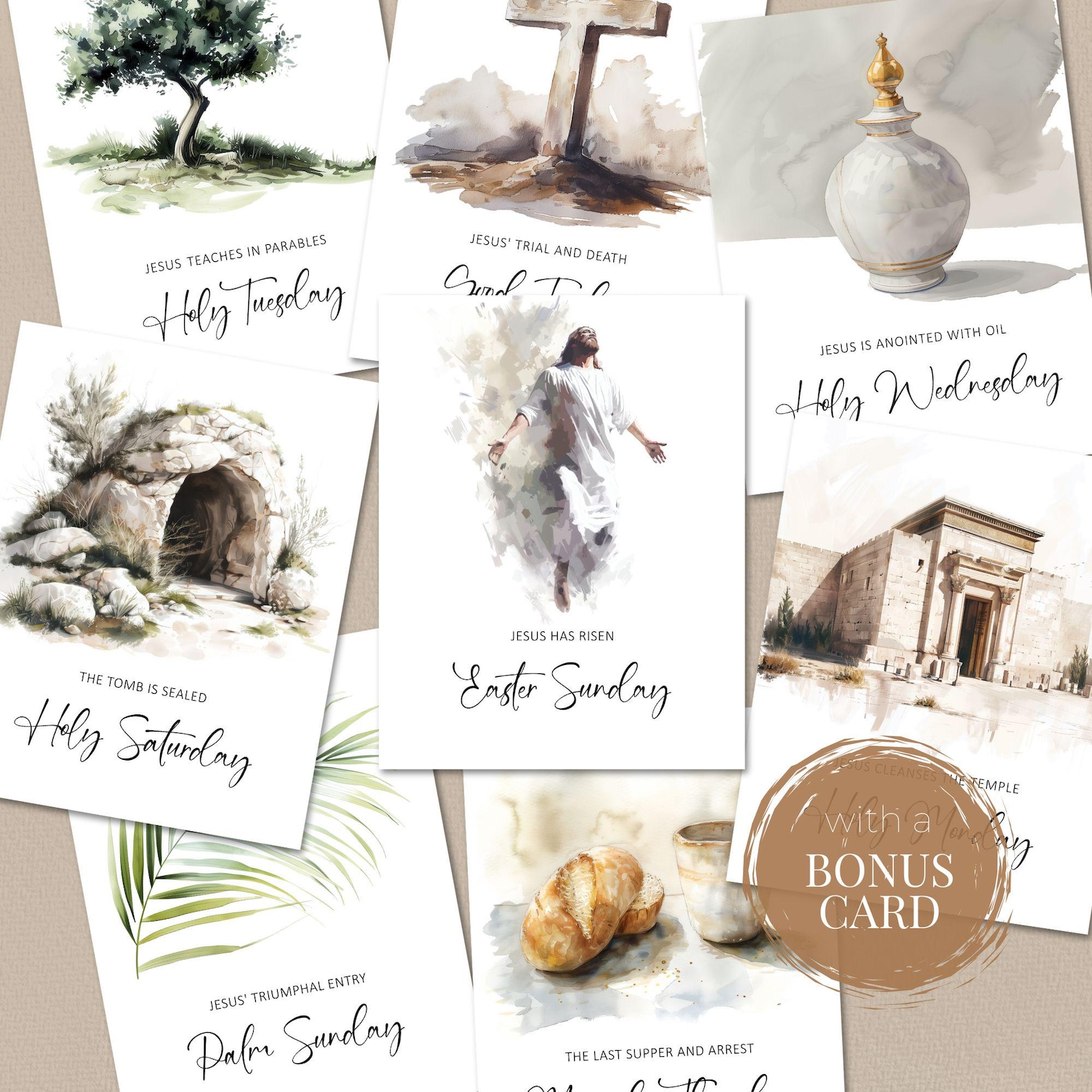 Holy Week Countdown | Bible Holy Week Study Cards | Christian Easter ...