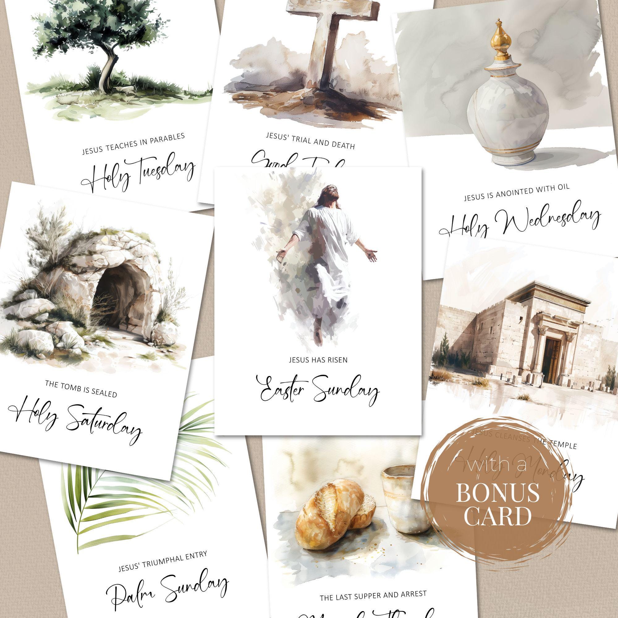 Holy Week Countdown | Bible Holy Week Study Cards | Christian Easter ...