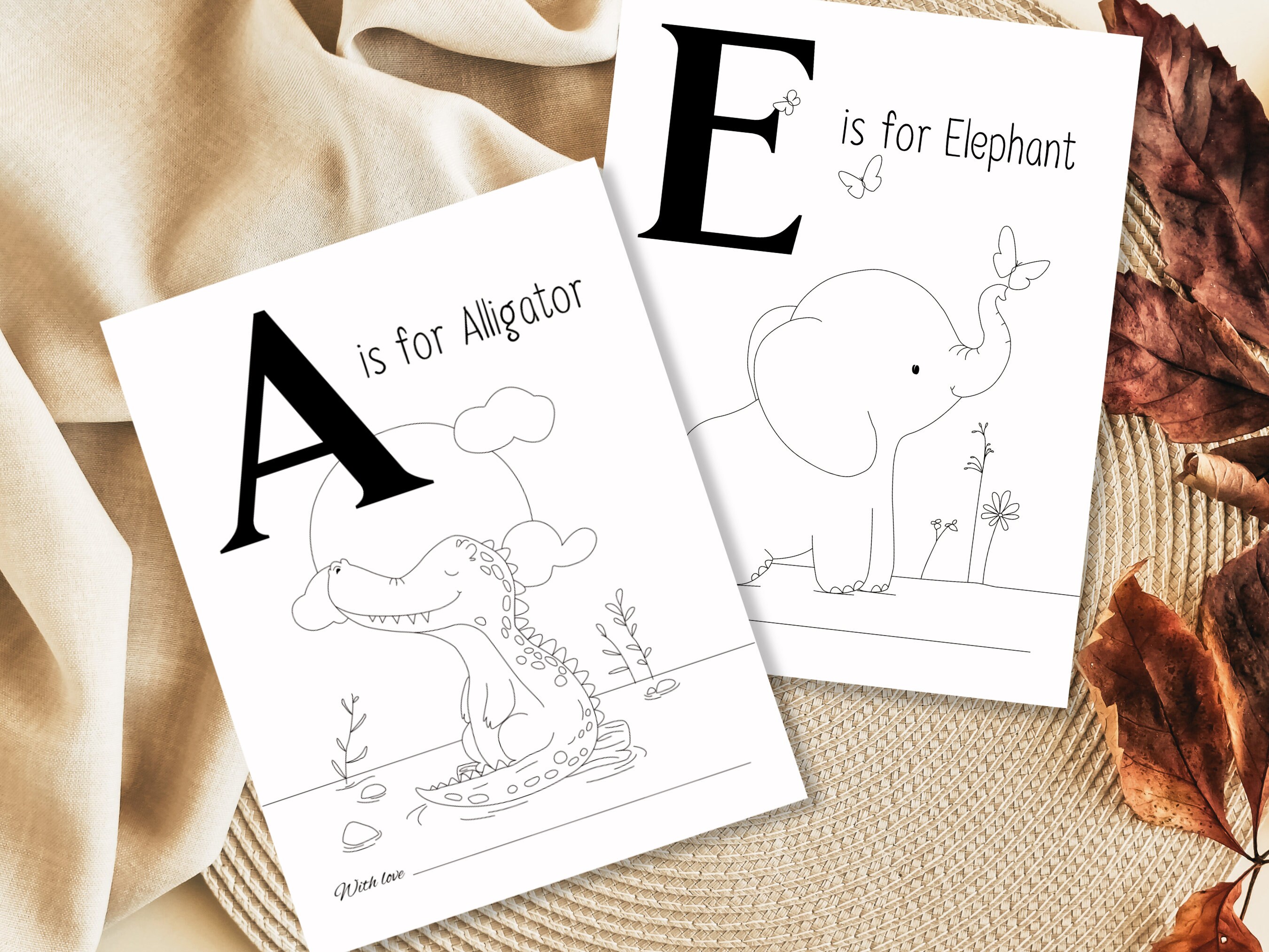 ABC Baby Shower Coloring Book, ABC Book, Animal Alphabet, Baby Shower ...