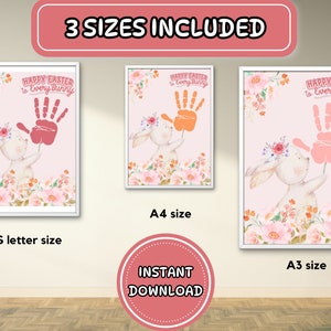 PRINTABLE Easter Bunny Handprint Craft for Kids Cute Easter Handprint ...