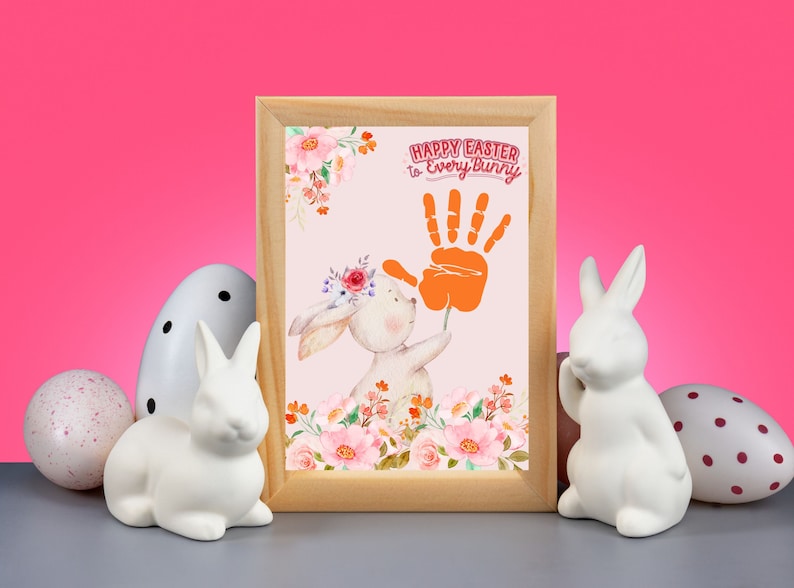 PRINTABLE Easter Bunny Handprint Craft for Kids Cute Easter Handprint ...