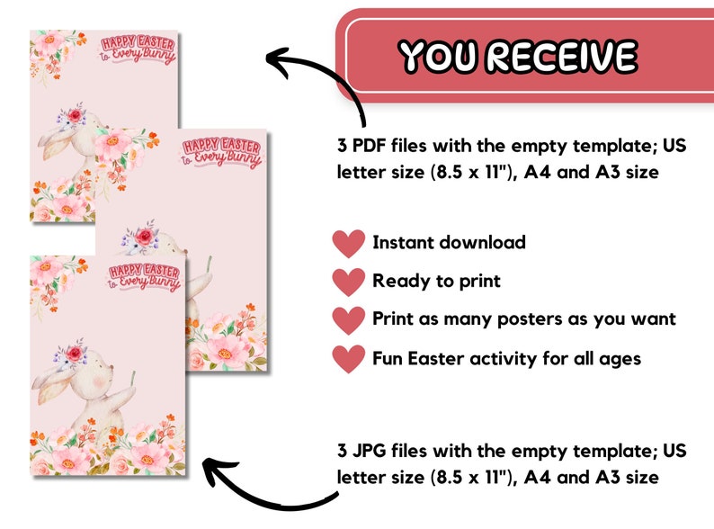 PRINTABLE Easter Bunny Handprint Craft for Kids Cute Easter Handprint ...