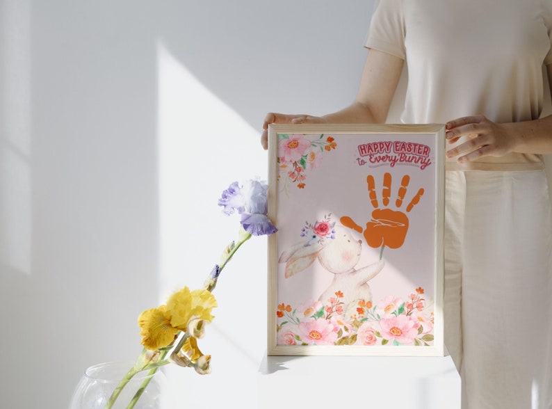 PRINTABLE Easter Bunny Handprint Craft for Kids Cute Easter Handprint ...