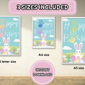 PRINTABLE Hoppy Easter Handprint Craft for Kids Cute Easter Bunny ...
