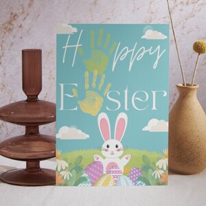 PRINTABLE Hoppy Easter Handprint Craft for Kids Cute Easter Bunny ...