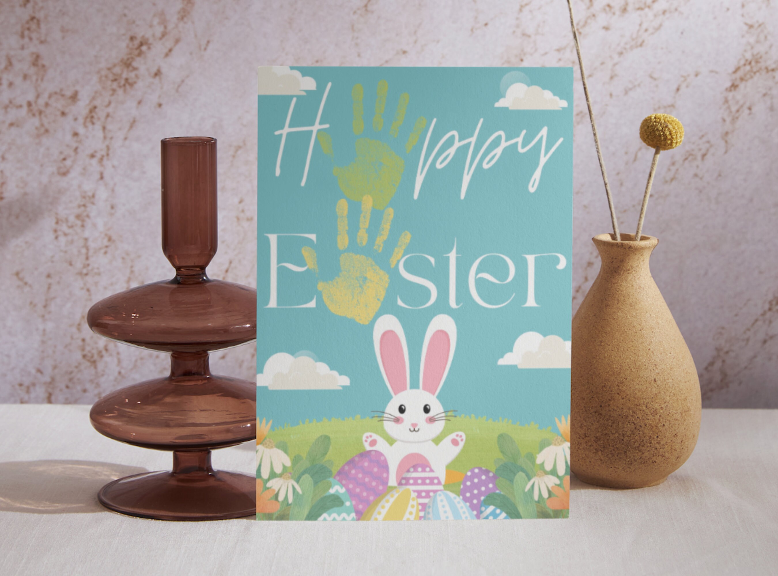 PRINTABLE Hoppy Easter Handprint Craft for Kids Cute Easter Bunny ...